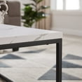 Censi 30" Square Coffee table for Living Room, White Marble Finish ...