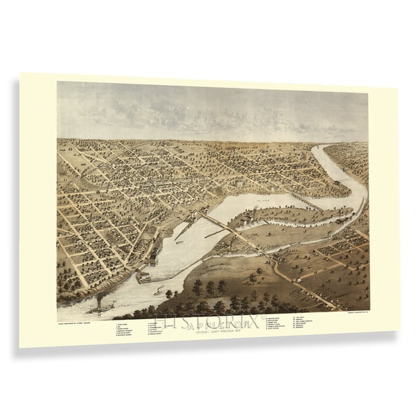 HISTORIX Vintage 1867 Appleton Wisconsin Map Poster - 24x36 Inch ...