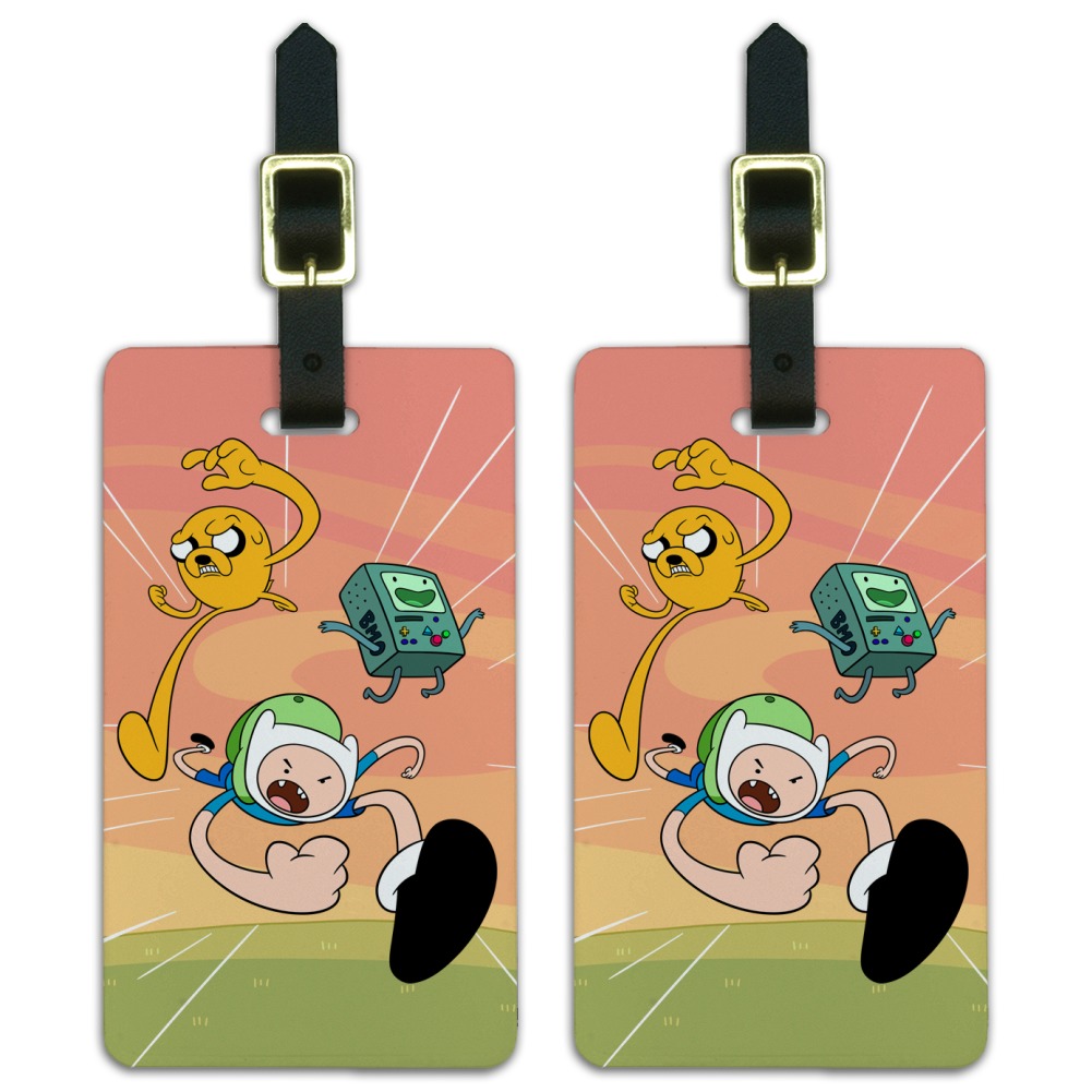 Adventure Time Finn and Jake Attack Friends Luggage ID Tags Suitcase ...