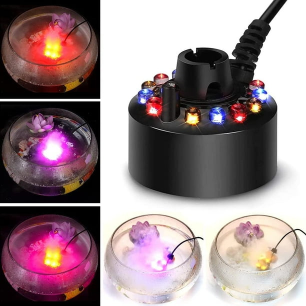 nipocaio Mist Maker Fogger Air Humidifier, 12 LED Water Fountain Mist ...