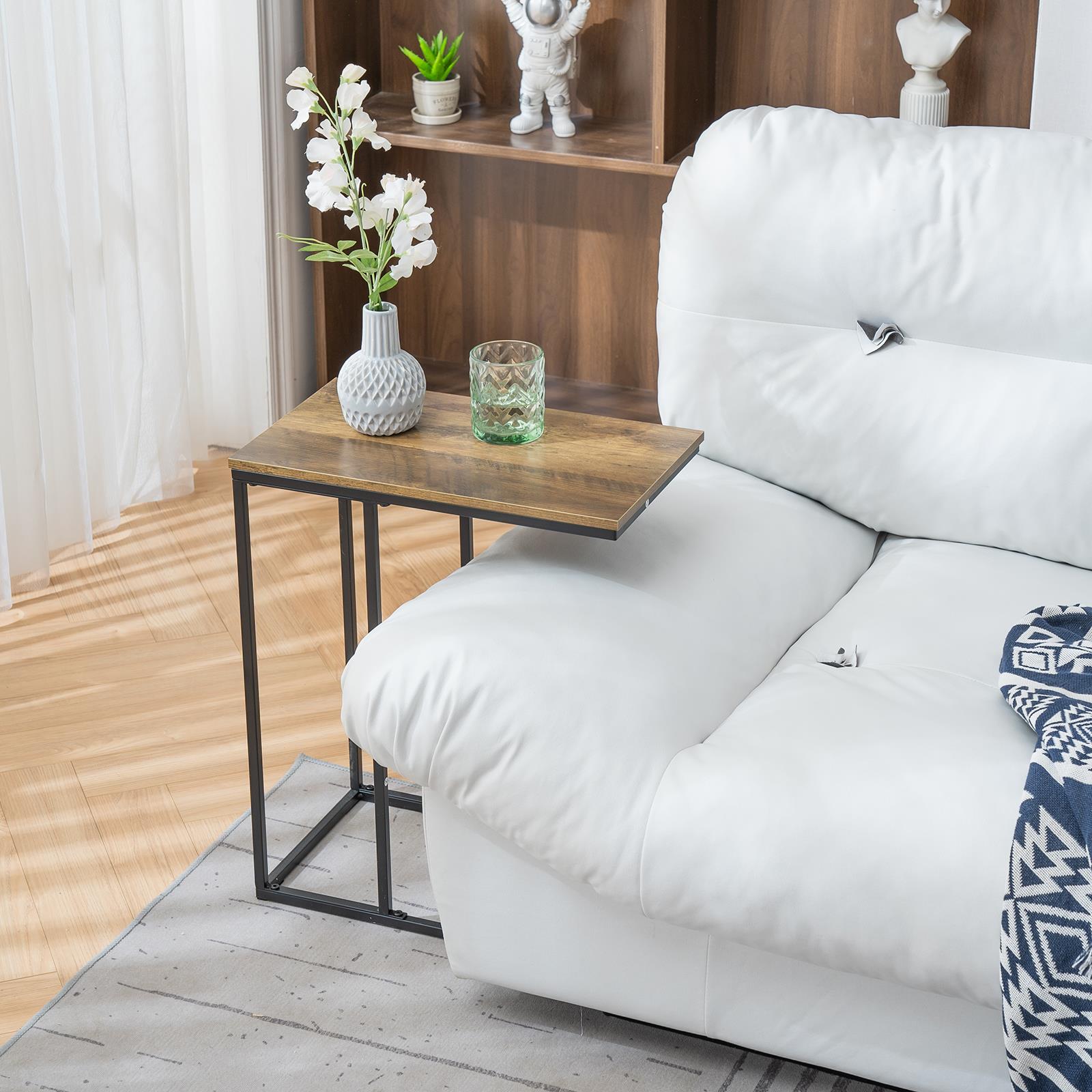 UBesGoo Snack Side Table, C Shaped End Table for Sofa Couch and Bed for ...