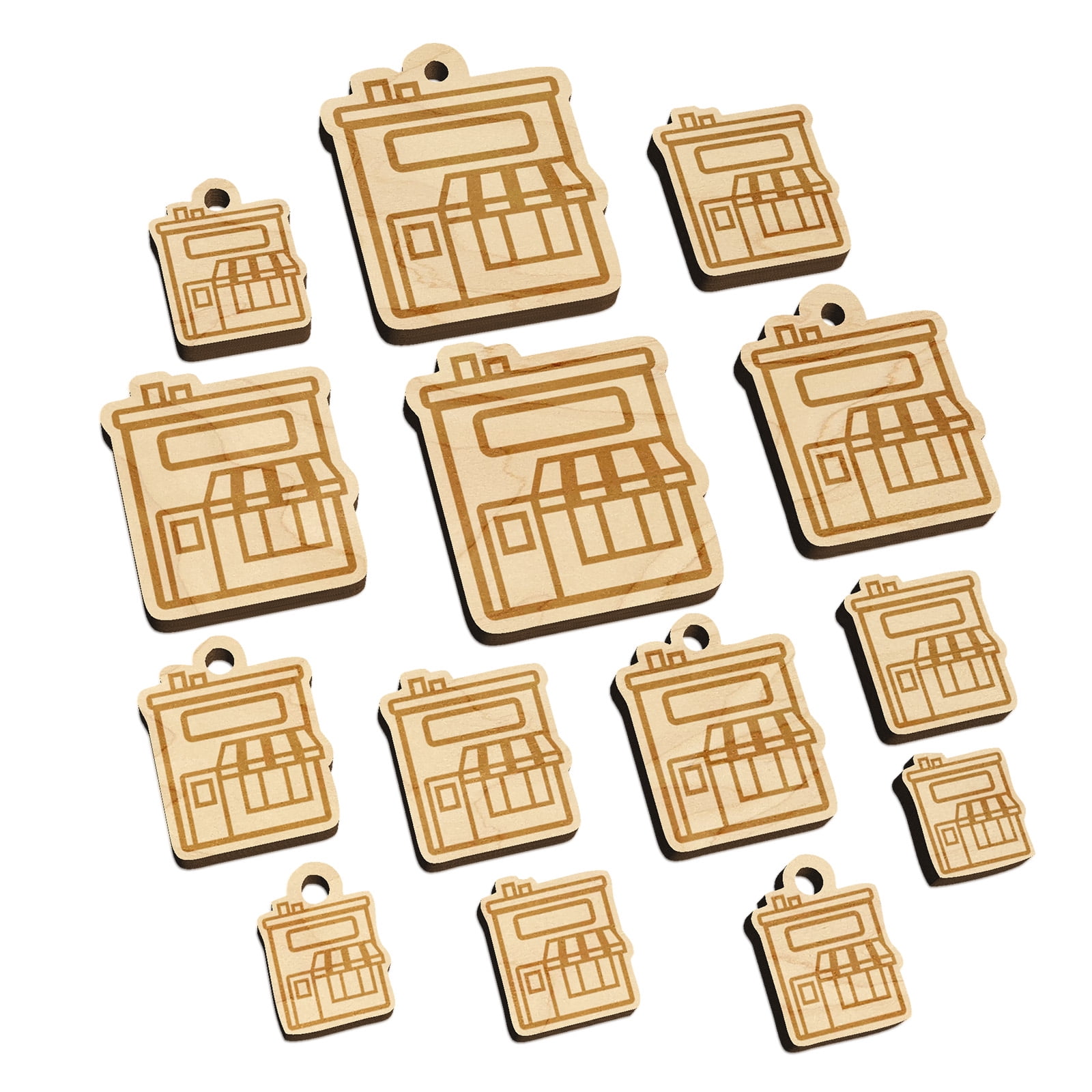 Storefront Market Business Wood Mini Charms Shapes DIY Craft Jewelry ...