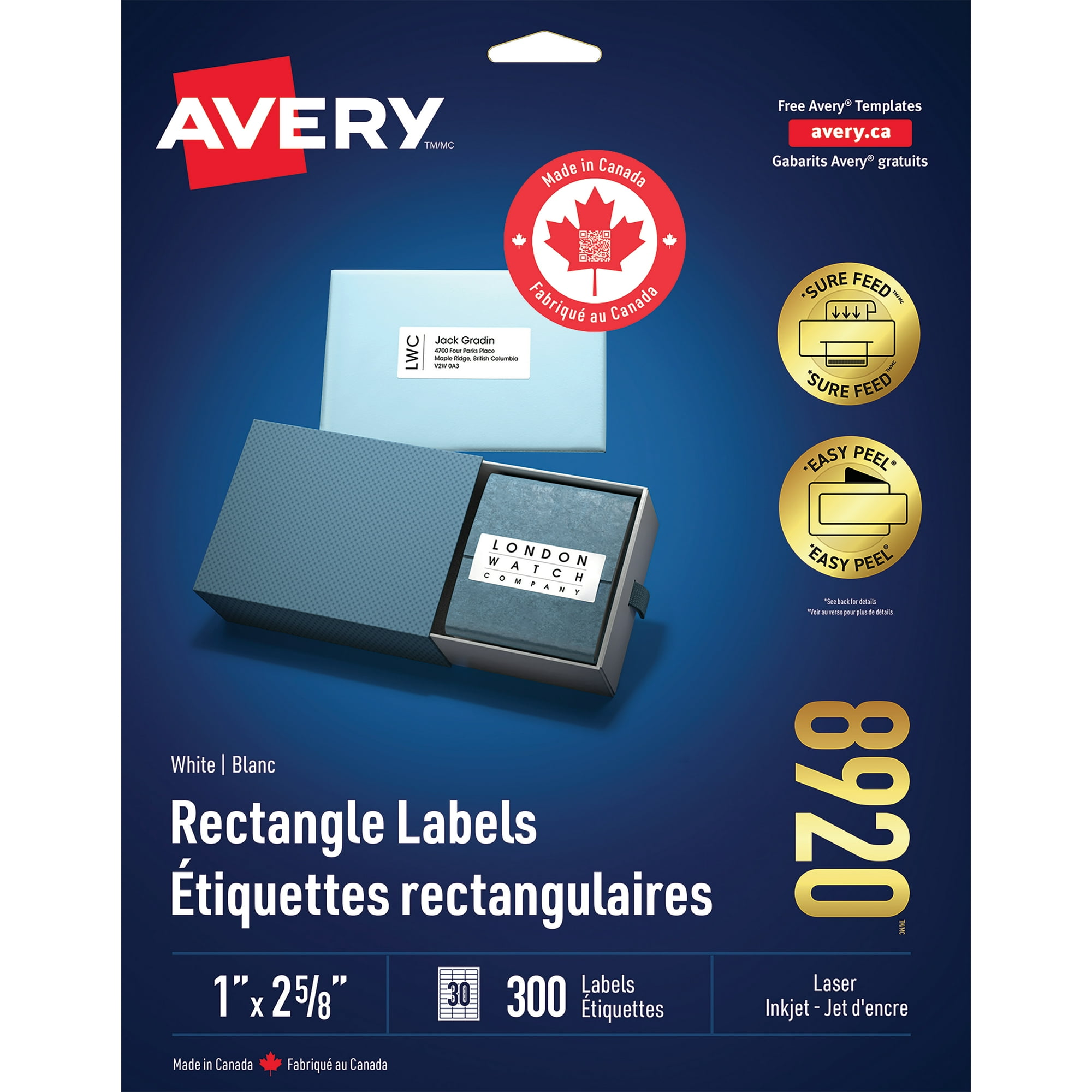 Click here for Avery White Rectangle Labels With Sure Feed Techno... prices