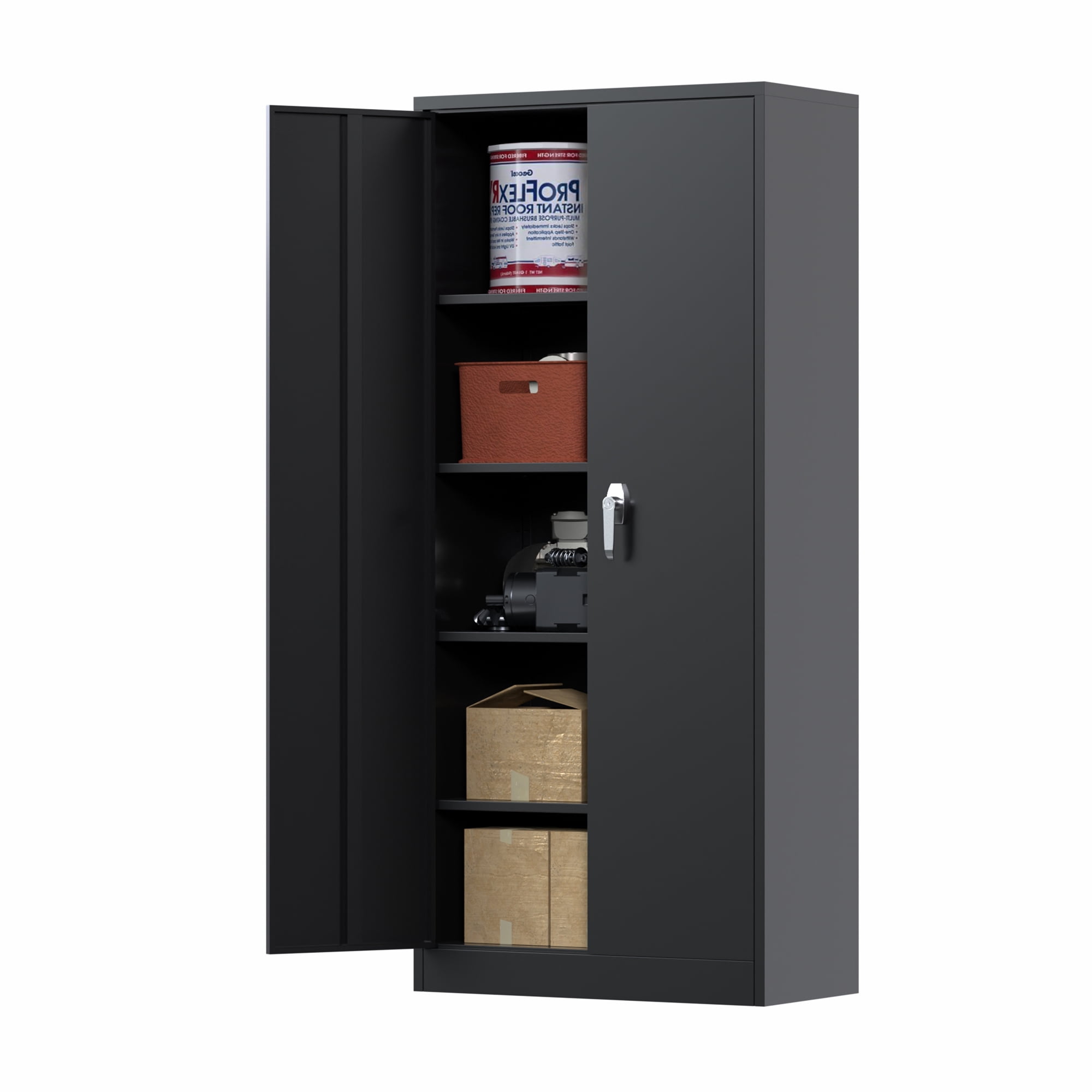 GAEANET 2 Door Metal Storage Cabinet with Adjustable 4 Shelves, 71 ...