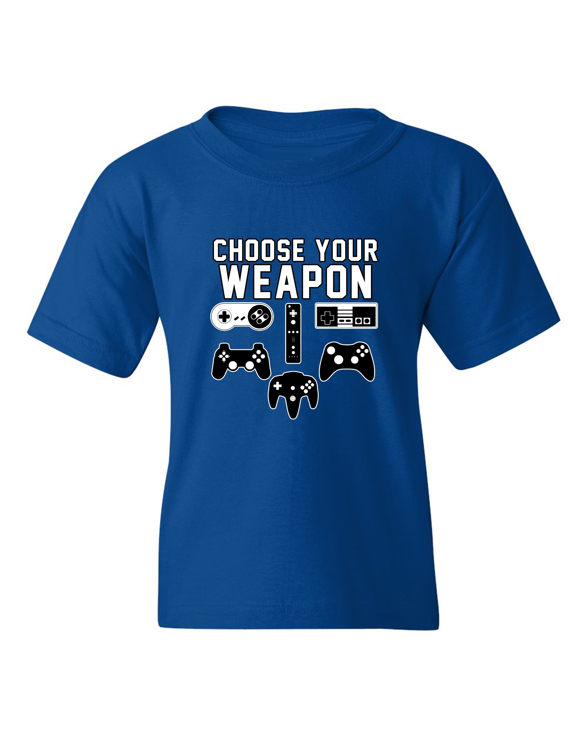 Choose Your Weapon Gaming Console Gamer Funny DT Youth Kids T-Shirt Tee ...