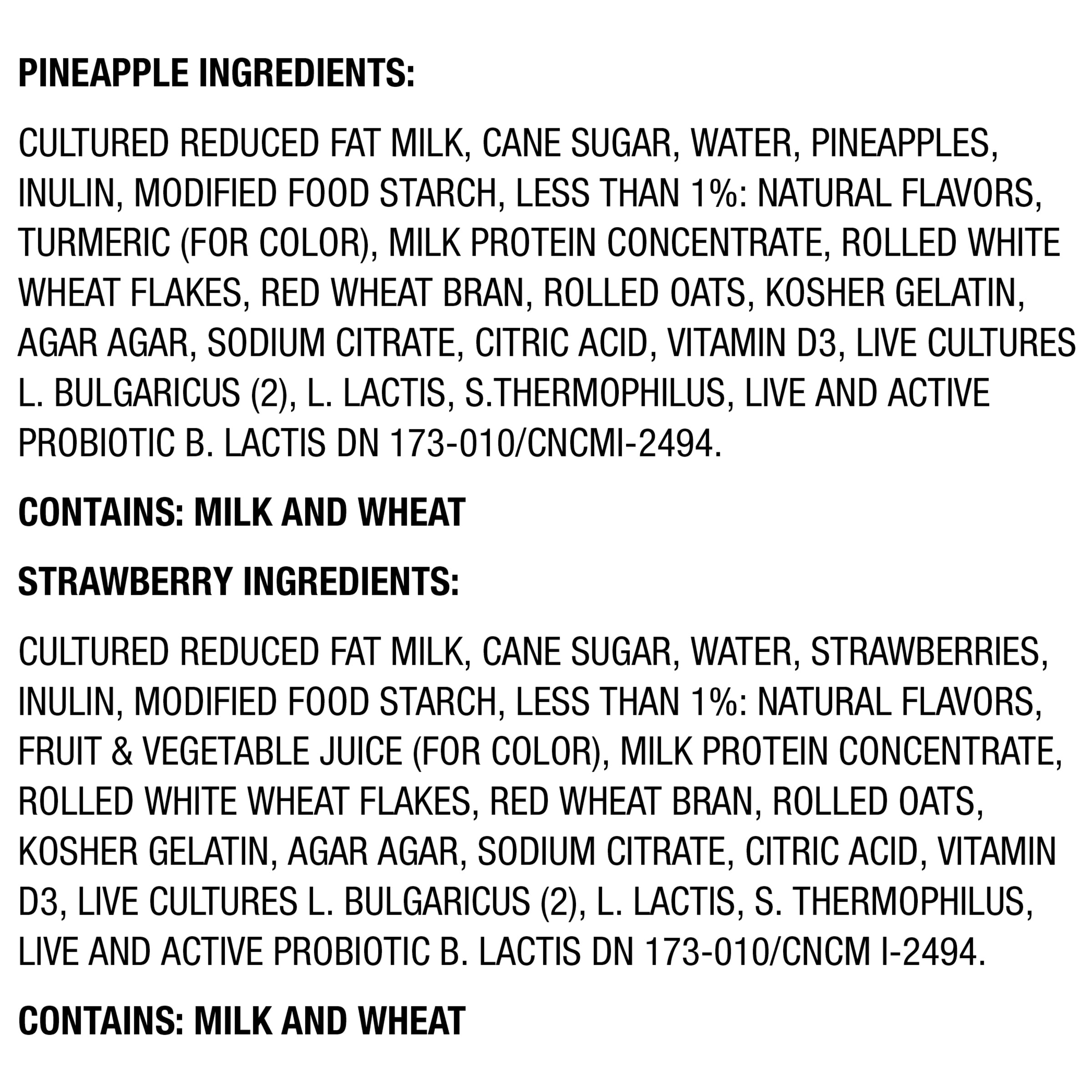 Activia Low Fat Fiber Probiotic Strawberry & Pineapple Variety Pack ...