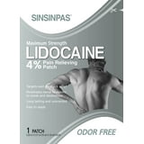 "SINSINPAS Lidocaine 4% Pain Relief Patches, Numbing Anesthetic, 5""x3 ...