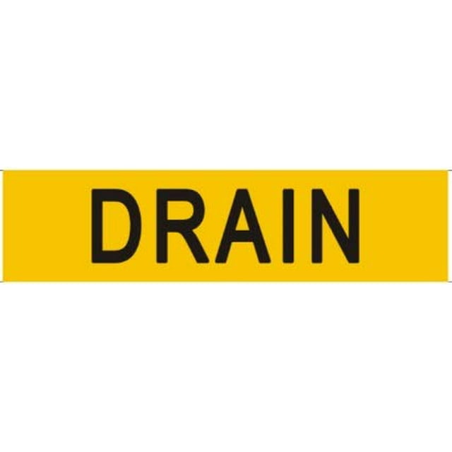 Set of 5 PCS - Pipe Marking- Drain Label (Sticker,Yellow, 2X8)(ref-2022 ...
