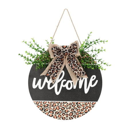 Leopard Print Welcome Sign for Front Door Outdoor Porch Outdoor Decor ...