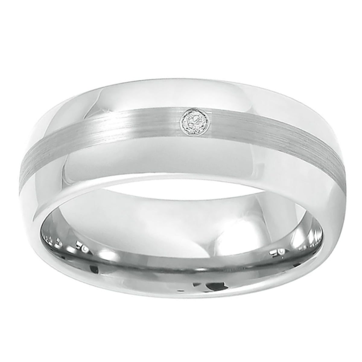 Pristine J - Men Women Cobalt Wedding Band Ring 8mm 0.07ct White ...