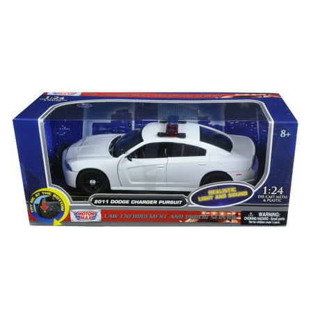 2011 Dodge Charger Pursuit Police Car White w/Flashing Light Bar,Front ...
