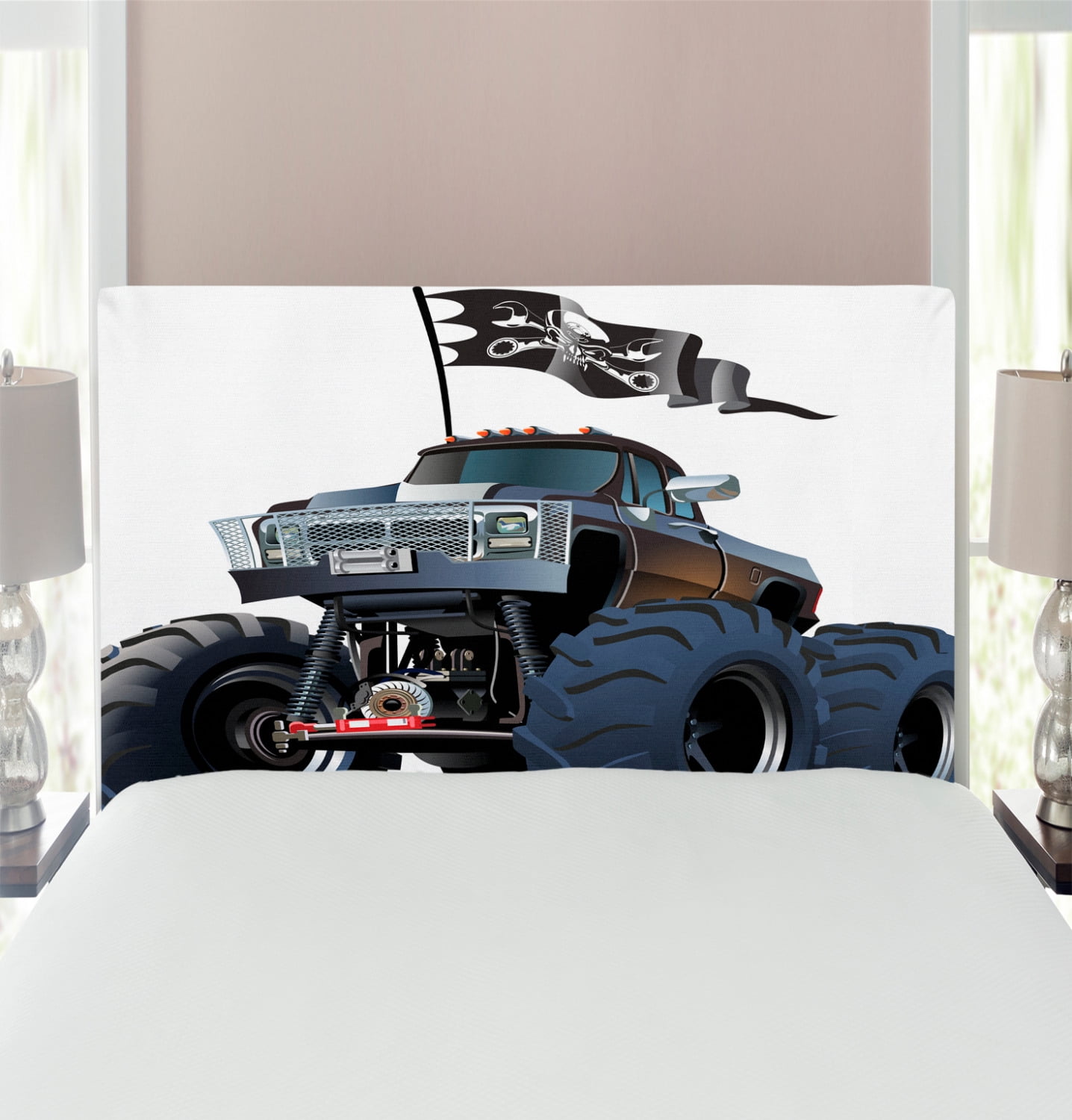 Cars Headboard, Popular Large Suspension Monster Truck Dead Skull ...
