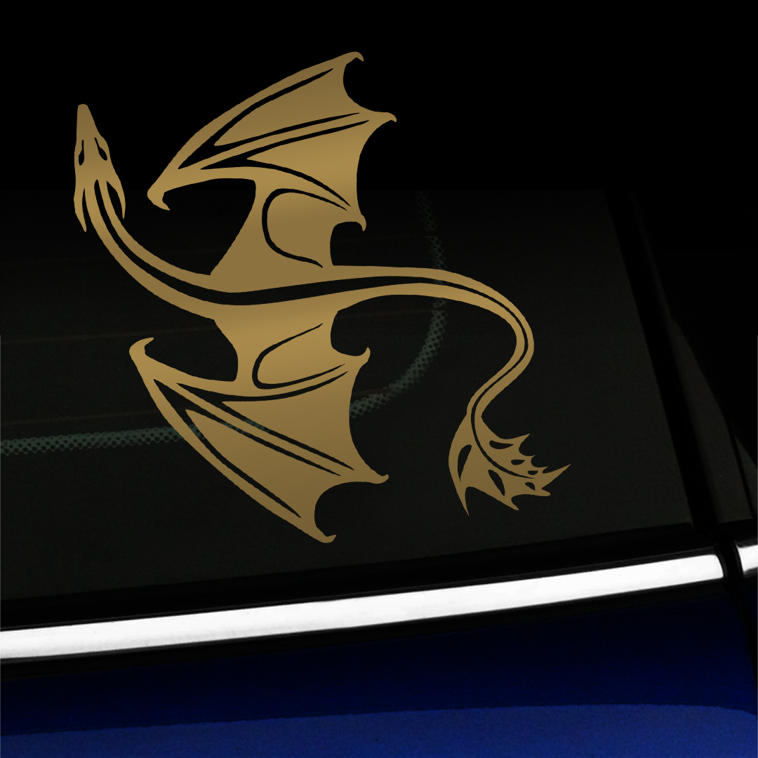 Dragon - Vinyl Decal - Choose Color - [GOLD] - Walmart.com