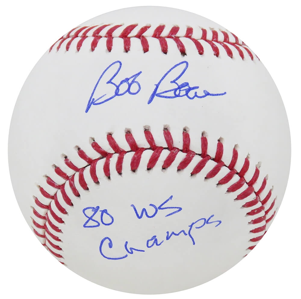 Bob Boone Signed Rawlings Official MLB Baseball w/80 WS Champs ...
