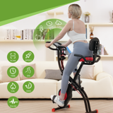 HAPBEAR Folding Exercise Bike Magnetic Foldable Stationary Bike, 3 in 1 ...