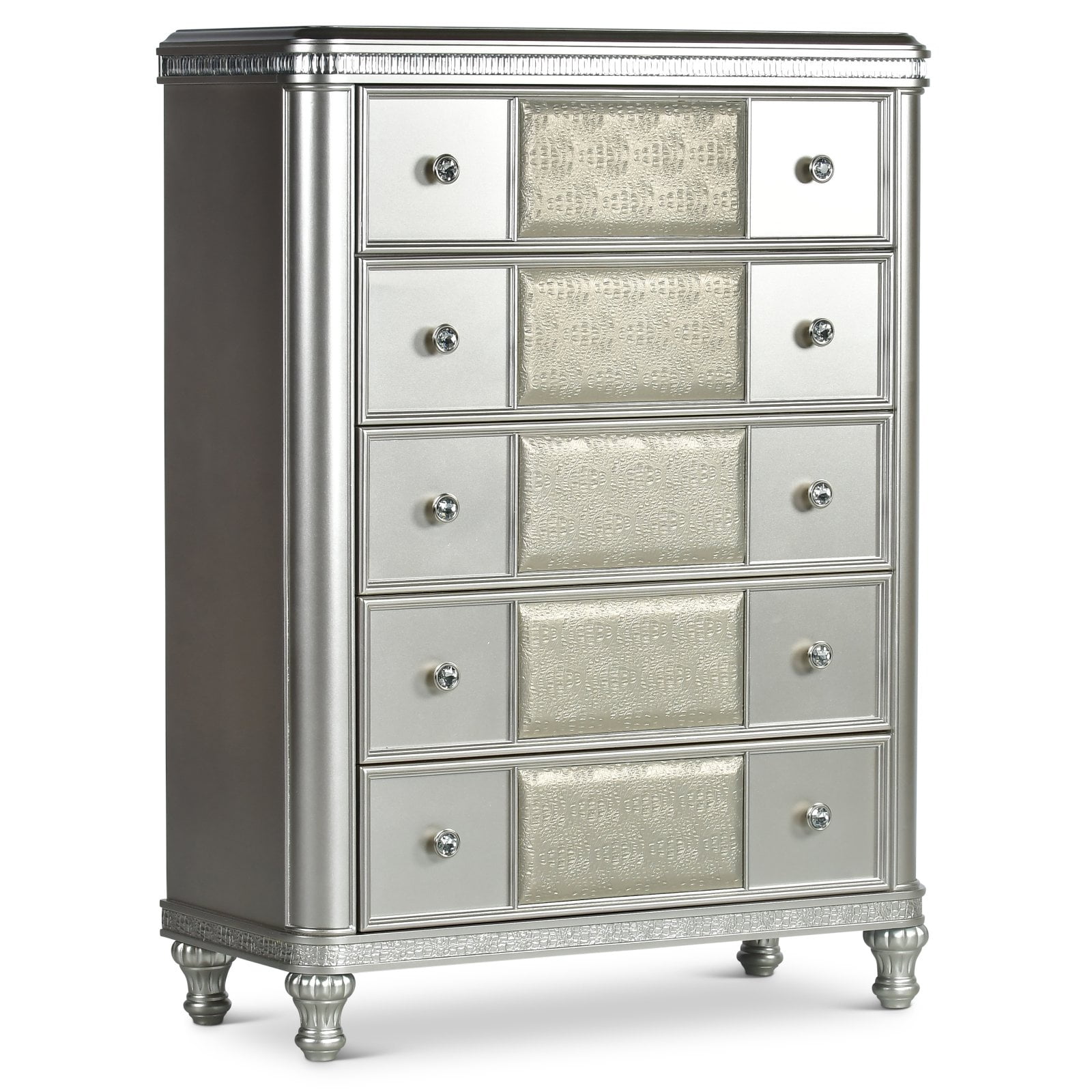 Steve Silver Midtown Chest in Chrome Finish RE306SS-130 - Walmart.com