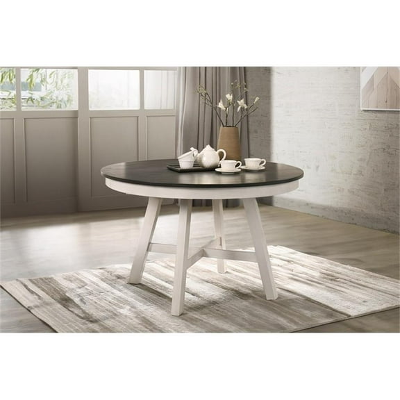 Pemberly Row 59" Round Modern Pine Wood Dining Table in Brown - Walmart.com