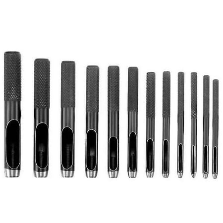 12 Pieces Punch 1mm-10mm Round Carbon Steel Leather Craft Puncher ...