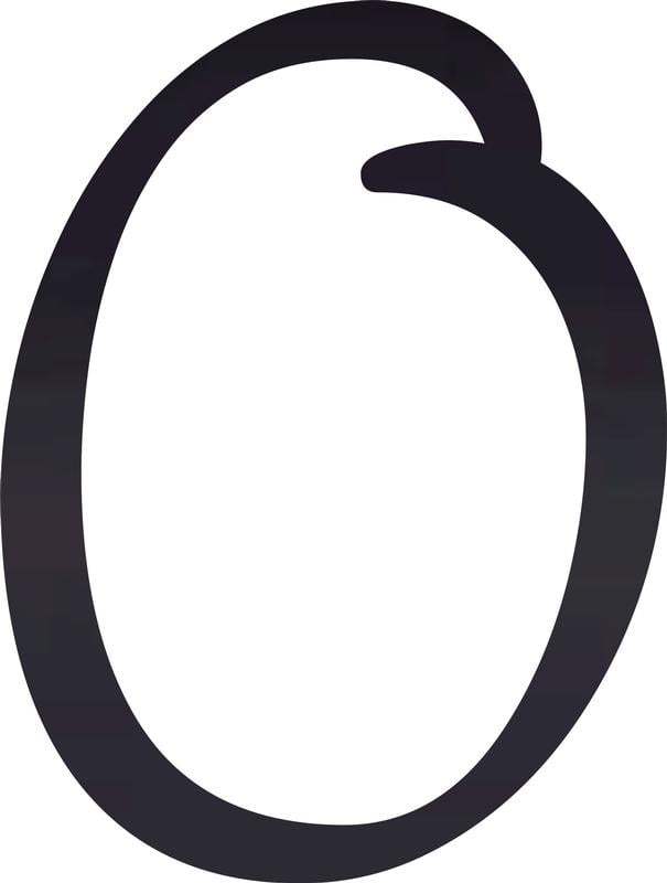 Decorative Acrylic Letter, Custom Blank O Script, 8'' Tall Transparent ...