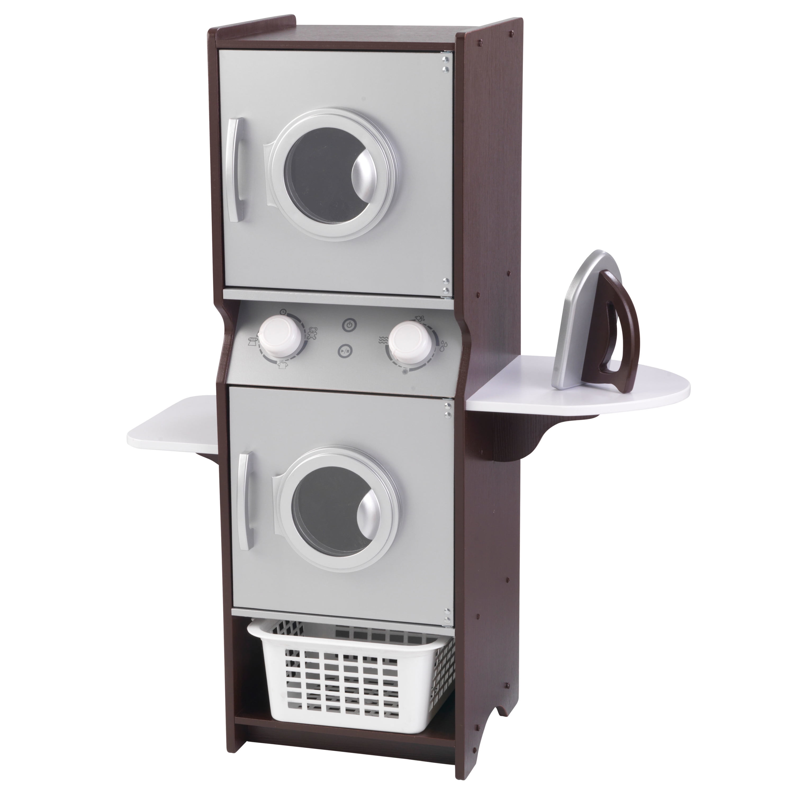 KidKraft Wooden Laundry Play Set, Stacking Washer and Dryer with Iron ...