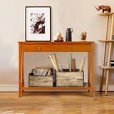 Costway Console Table, Modern Sofa Side Table with Storage Shelf ...