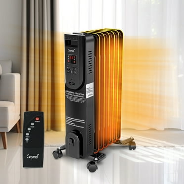 1500W Electric Oil Filled Radiator with Wheels - Portable Oil Heater ...