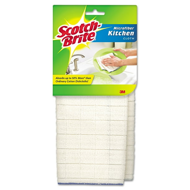 Scotch-Brite Kitchen Cleaning Cloth, Microfiber, White, 2/Pack, 12 ...