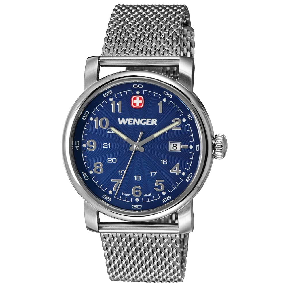 Wenger Men's 1041.107 Urban Classic Blue Dial Stainless Steel Mesh ...