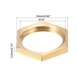 Uxcell G1/2 Lock Nut, Hex Brass Female Locknut for Plumbing 4 Pack ...