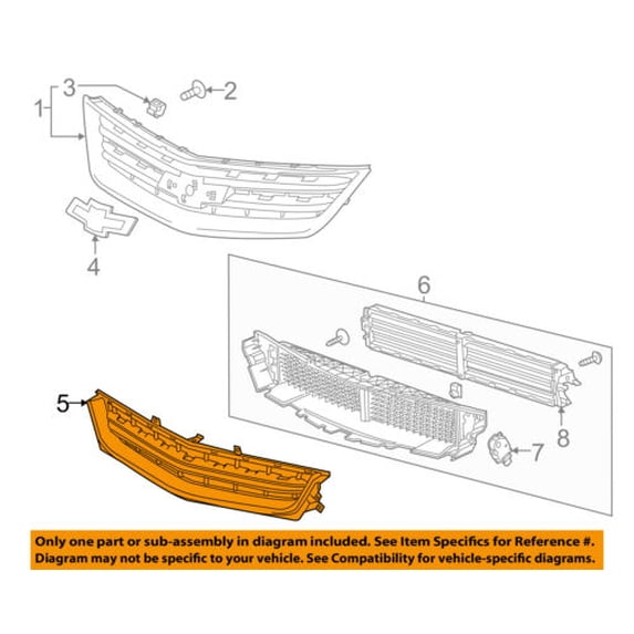 Chevrolet GM OEM 14-16 Impala Front Bumper-Lower Bottom Grille Grill ...