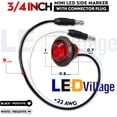 50 Pcs 3/4 Inch Mini Round Red Lens & Light Button 3 LED Side Marker ...