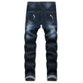 ZHUASHUM Mens Pants Solid Color Distressed Stretch Pants Oversized ...