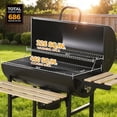 Barrel Charcoal Grill with Foldable Front Wood Shelf, Outdoor bbq Grill ...