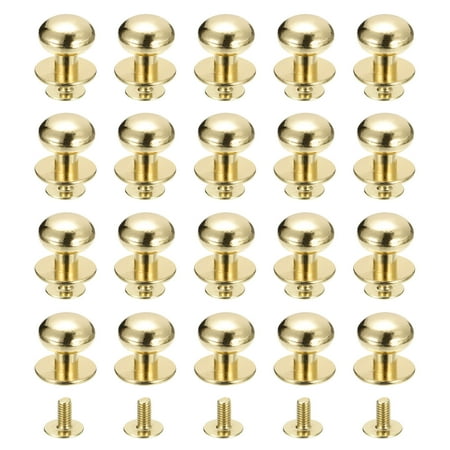 12mm Ball Head Stud Rivets Screw Back, 50Pack Round Head Button Nipple ...