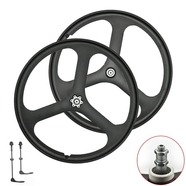 Imeshbean MTB Bike Mag Magnesium Wheels 3-Spoke Set Rim Front and Back ...