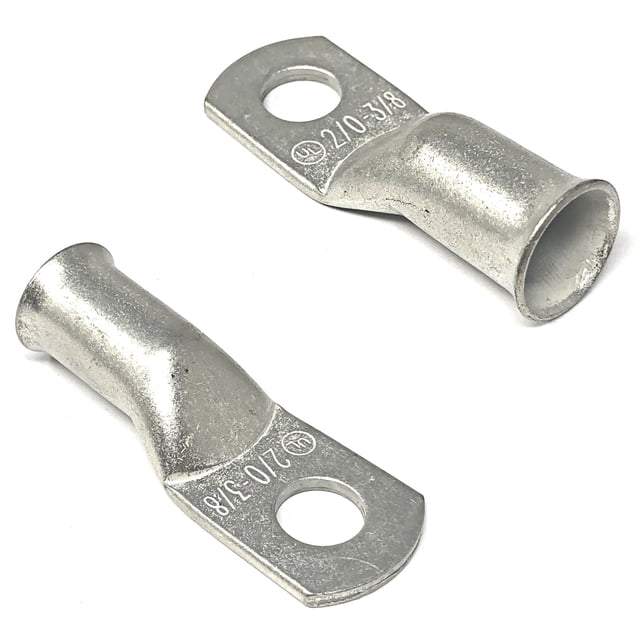 2/0-Gauge 3/8 in. Pure Copper Tin Coated Cable Lugs (25-Pack) - Walmart.com