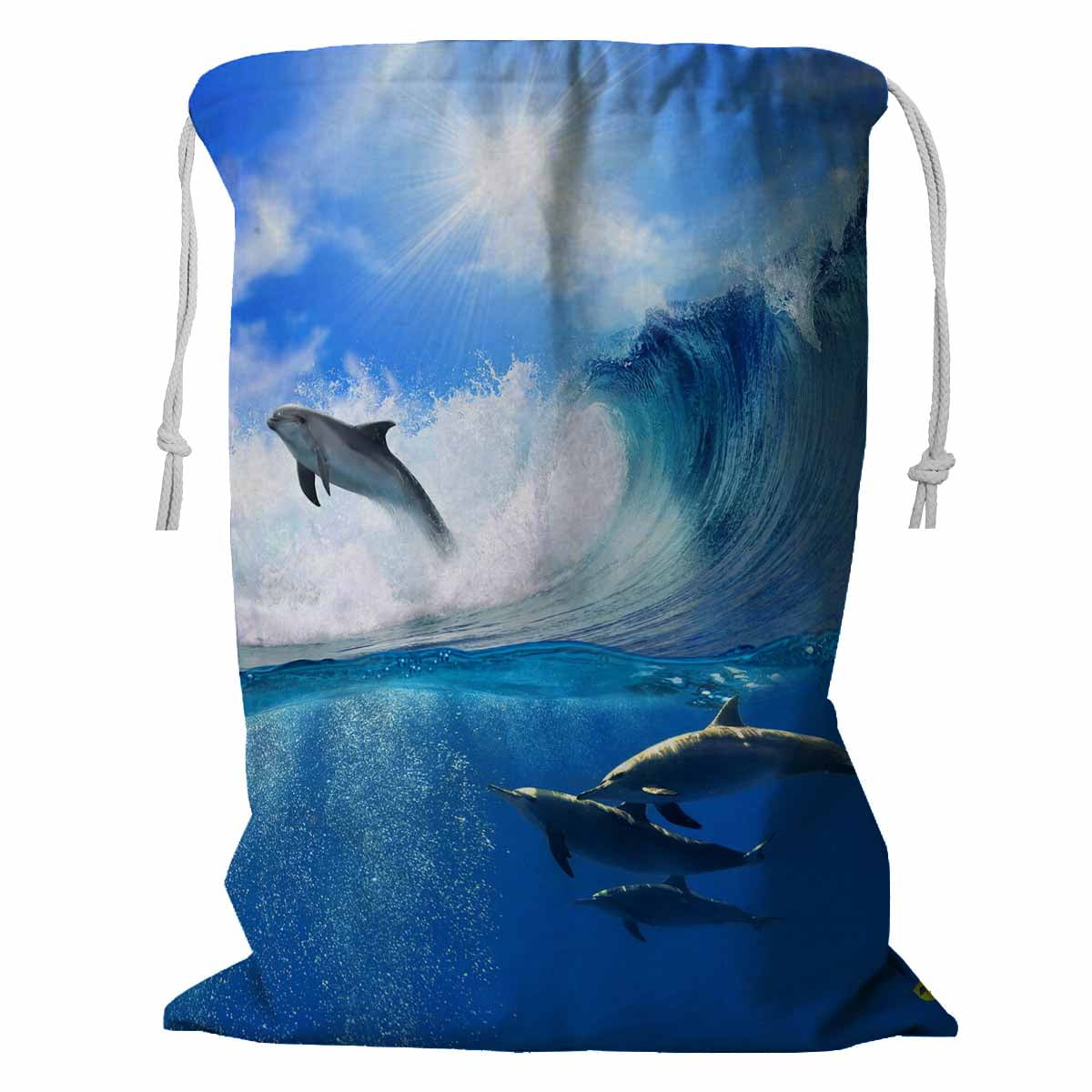 PKQWTM dolphins swimming underwater big sea surfing wave Storage Basket ...
