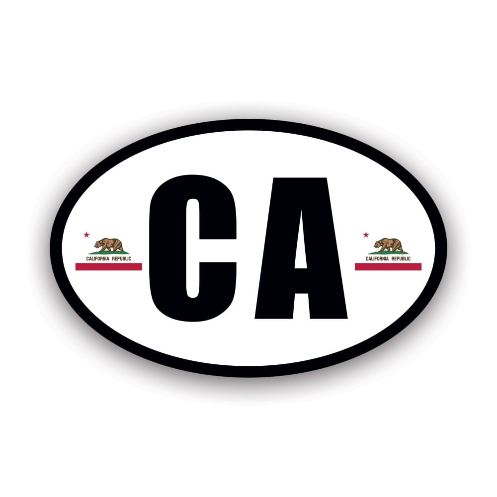 Oval California Flag Sticker Decal - Self Adhesive Vinyl - Weatherproof ...