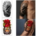 Yazhiji Extra Large Waterproof Temporary Tattoos, 8 Full & Half Arm ...