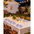 700 Pieces Blue Plastic Plates Disposable Tableware Set with Clear ...
