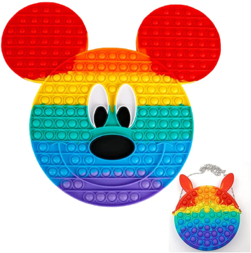 Large Red Rainbow Mouse Popits with Matching Popits Handbag, Perfect ...