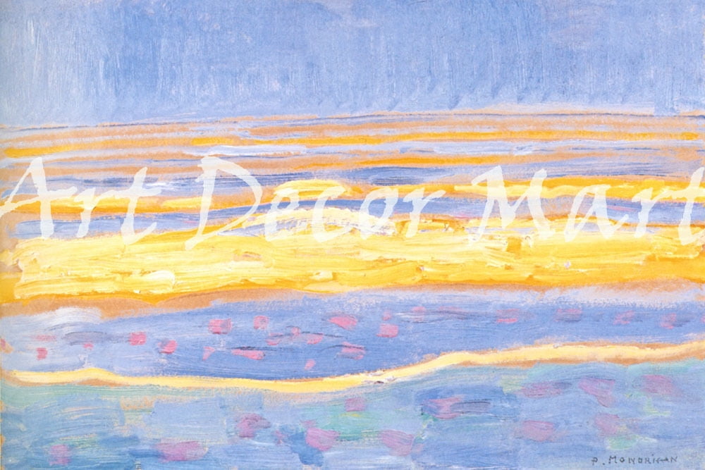 Seascape At Sunset-Mondrian - CANVAS OR FINE PRINT WALL ART - Walmart.com