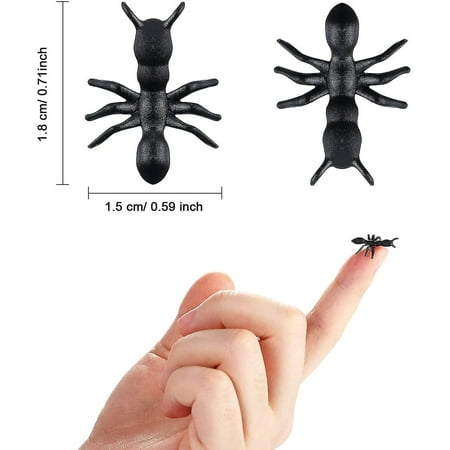 300 Pieces Fake Ants Prank Plastic Black Ant Bugs Joke Toys Realistic ...