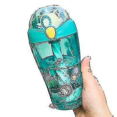 Summer Cartoon Water Cup 460ml Stirrable Water Cup With Straws Children ...