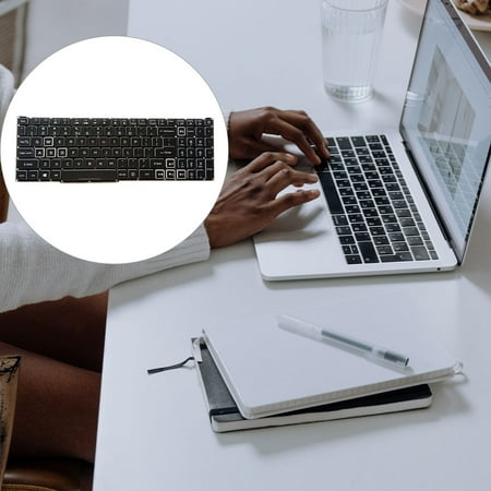 Backlit Keyboard White Edge Practical Sturdy Home Office Key Board with ...