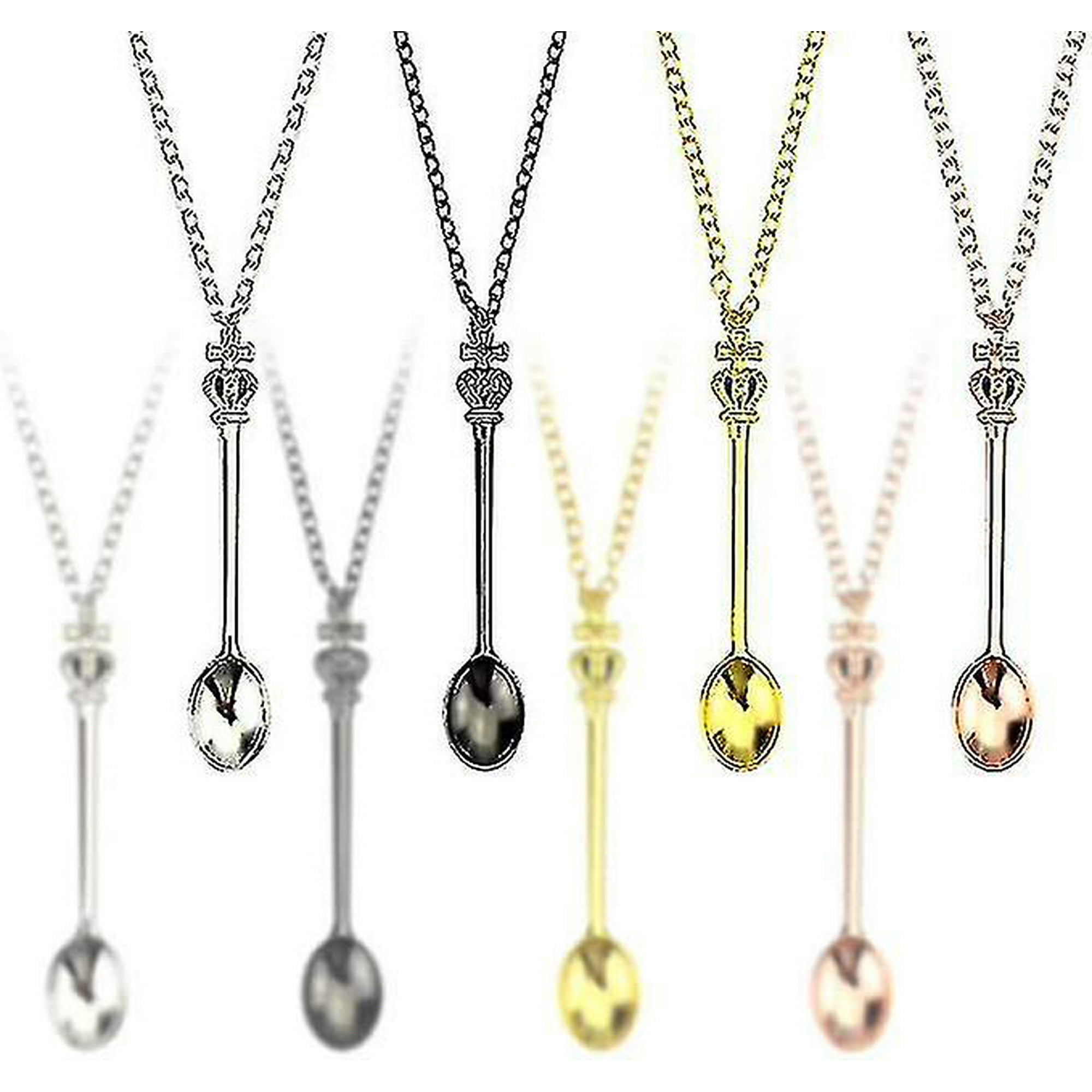 Click here for Geecy 8 Pcs Mini Crown Spoon Necklace  Pocket-Size... prices