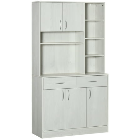 HOMCOM 71" Kitchen Hutch with Storage Cabinet, Modern Buffet with Hutch ...