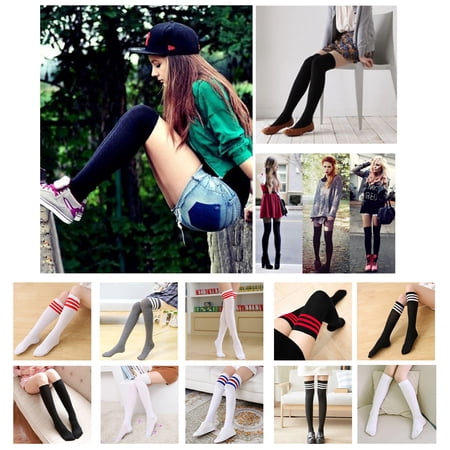 1 Pair Thigh High Socks Breathability Unique Cute Multi-way Wearing ...