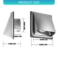External Wall Square Air Outlet Stainless Steel Rain Hat Cover ...