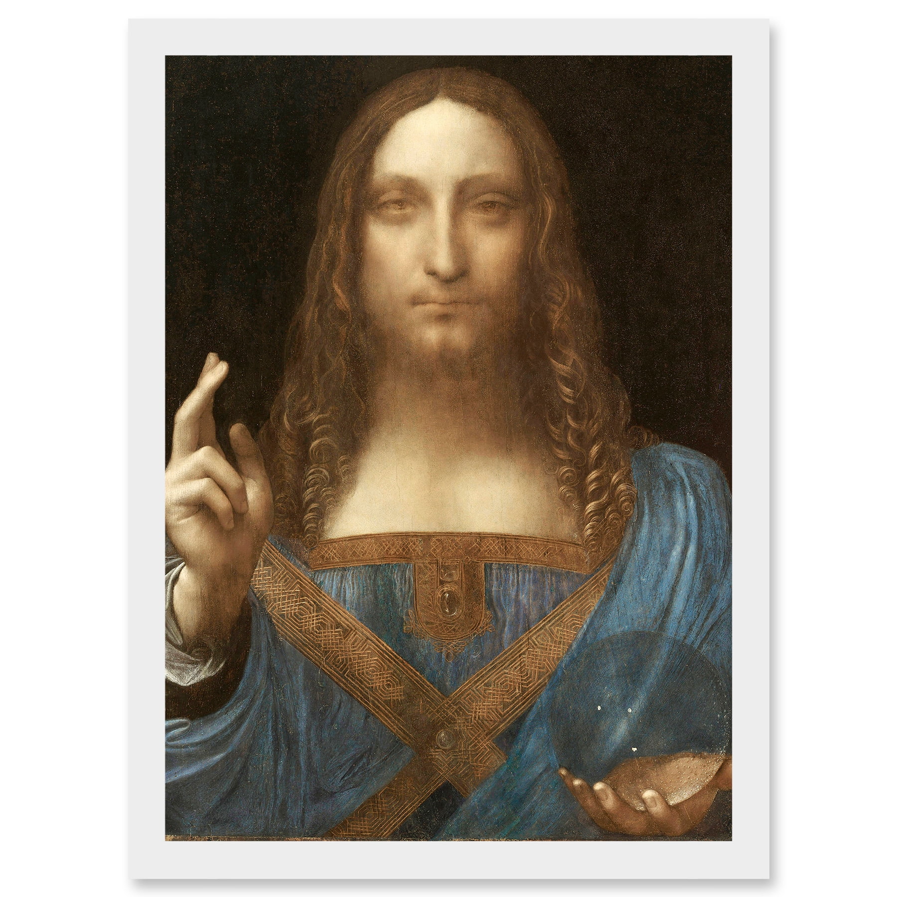 Da Vinci Salvator Mundi World Saviour Jesus Christ Painting Artwork Framed Wall Art Print A4 ...